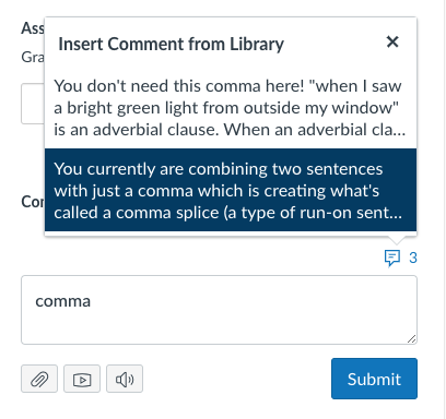 Canvas Update: SpeedGrader Comment Library – FOCUS