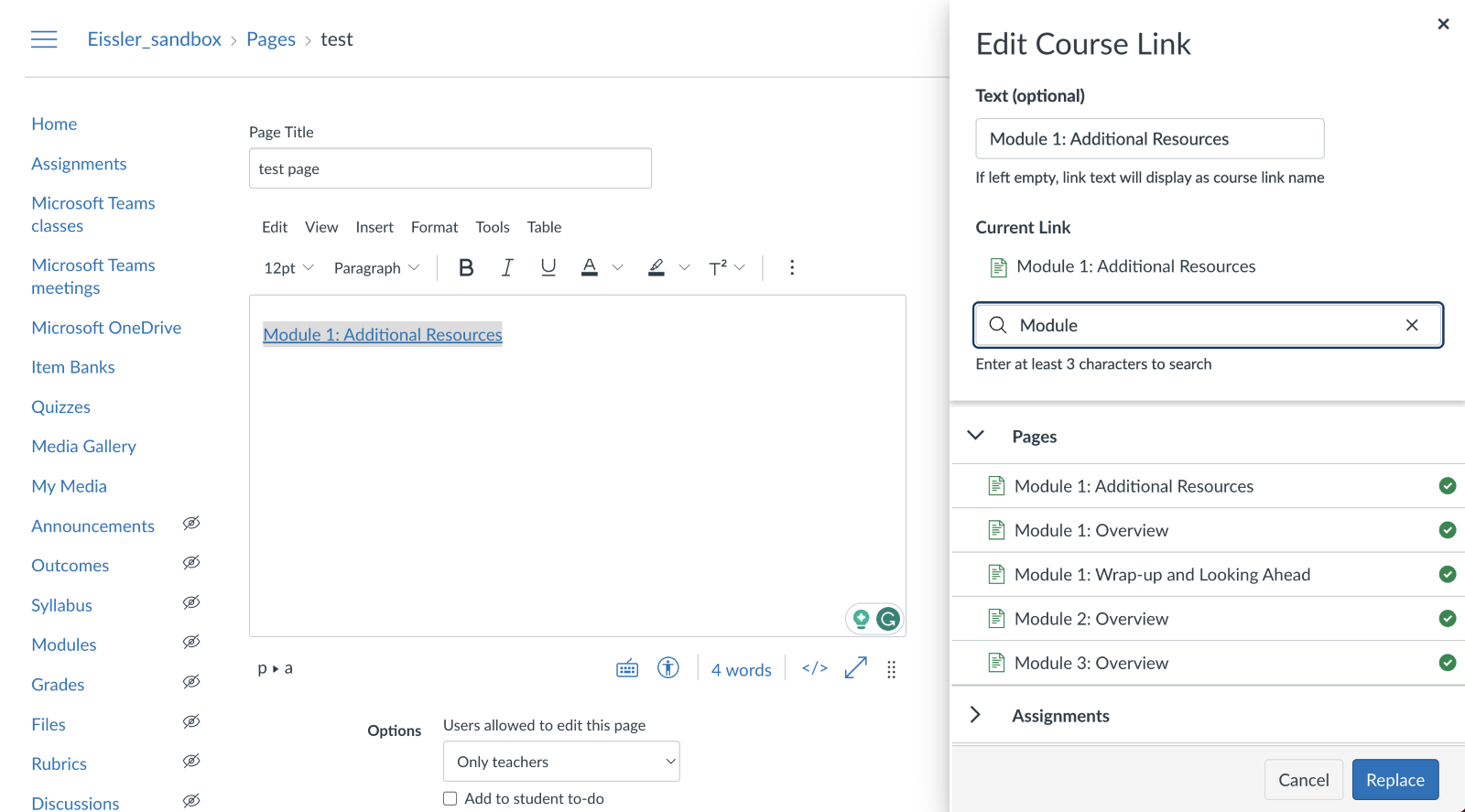 Canvas Update: Canvas Links – FOCUS
