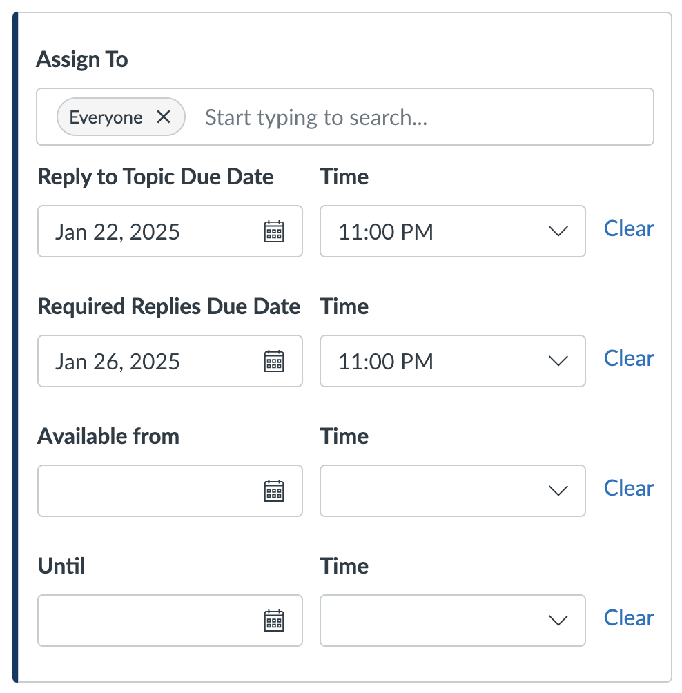 Canvas Update: Multiple Due Dates for Discussions – FOCUS